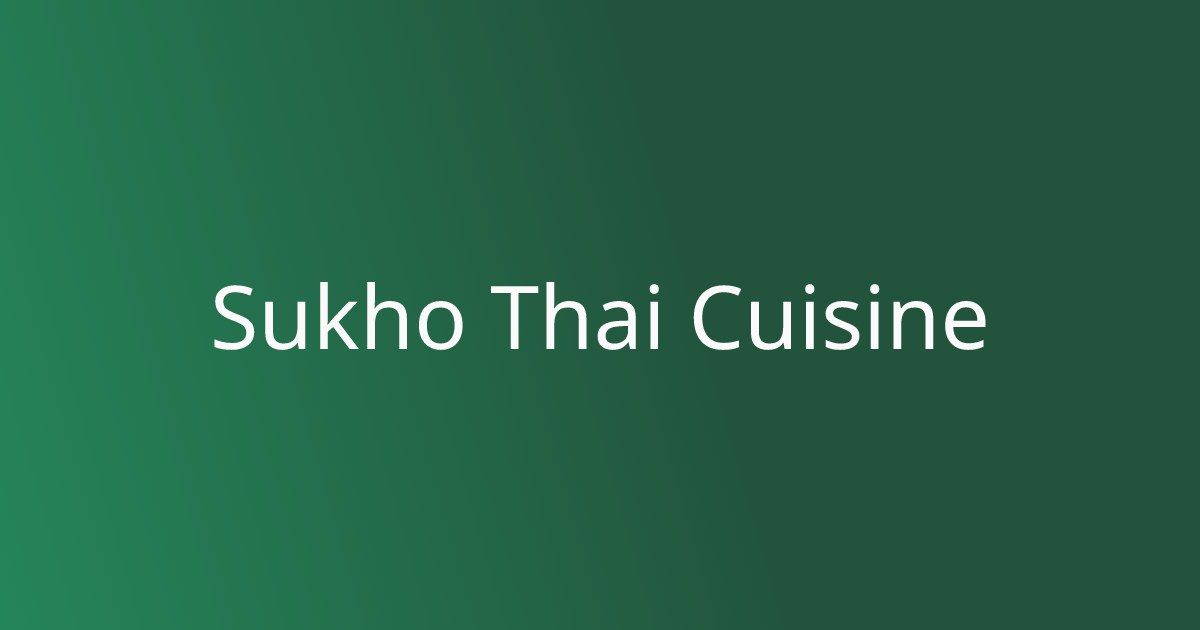 Best Japanese in Rochester Hills, MI | Sukho Thai Cuisine | Menu